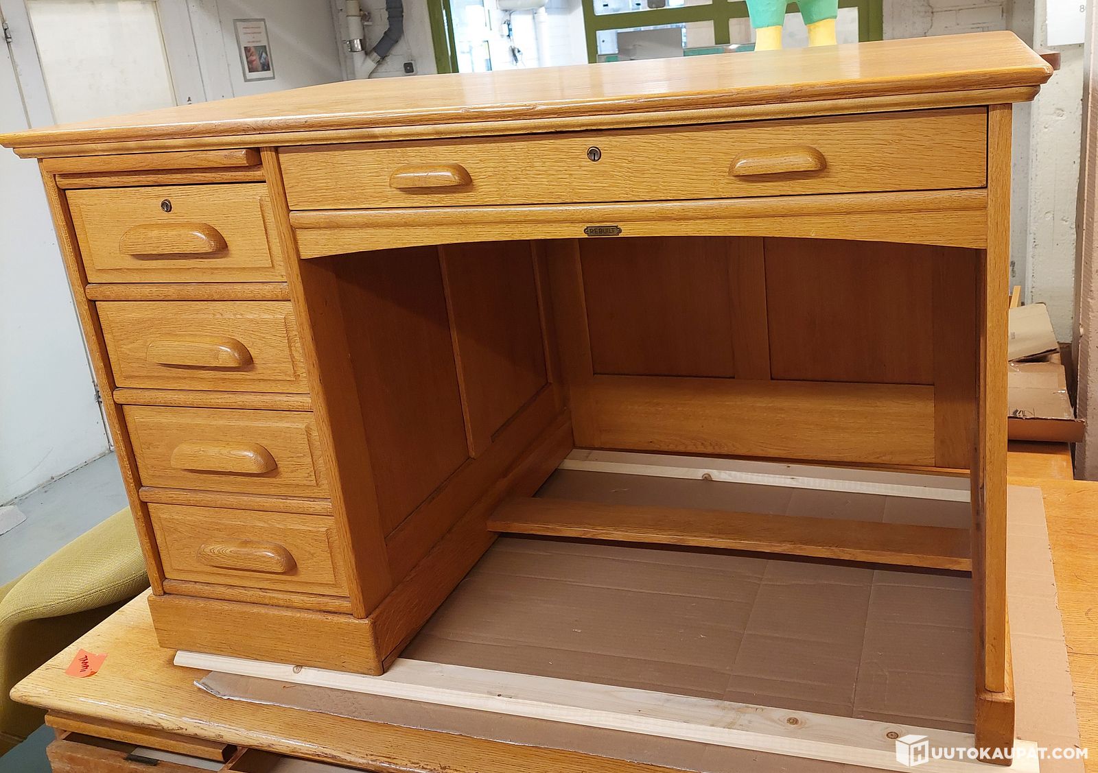 Vanha ja kaunis tamminen Billnäs- tyyppinen kirjoituspöytä Oy Rebuilt ...