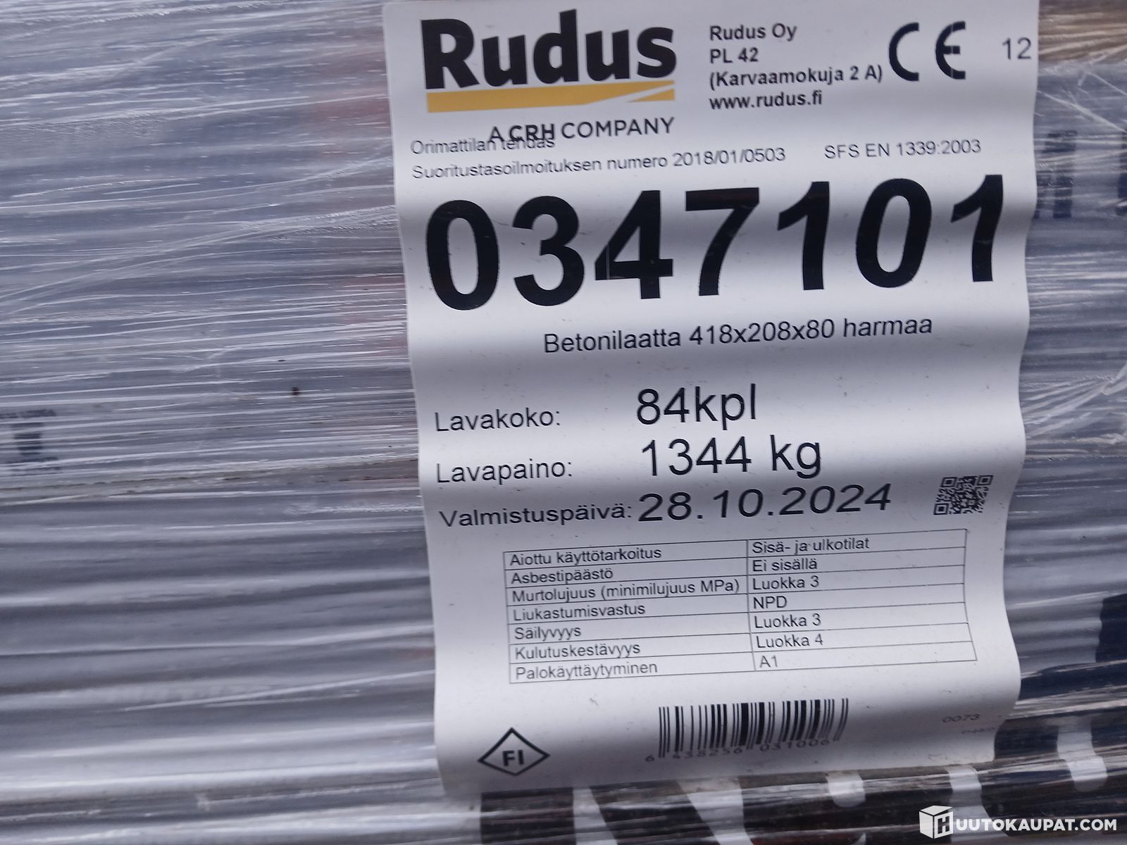 Rudus betonilaattoja 2 täyttä lavallista, Kouvola | Huutokaupat.com
