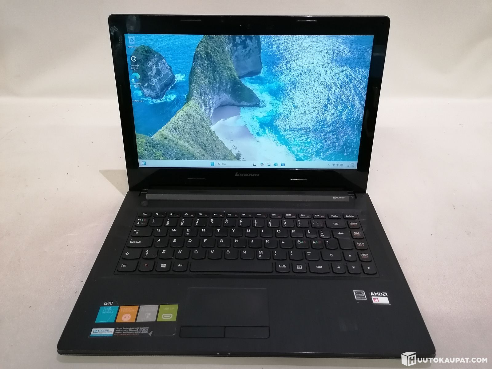 Lenovo G40-45 kannettava 14" / AMD E1-6010 / 6GT RAM / 500 GB HDD ...