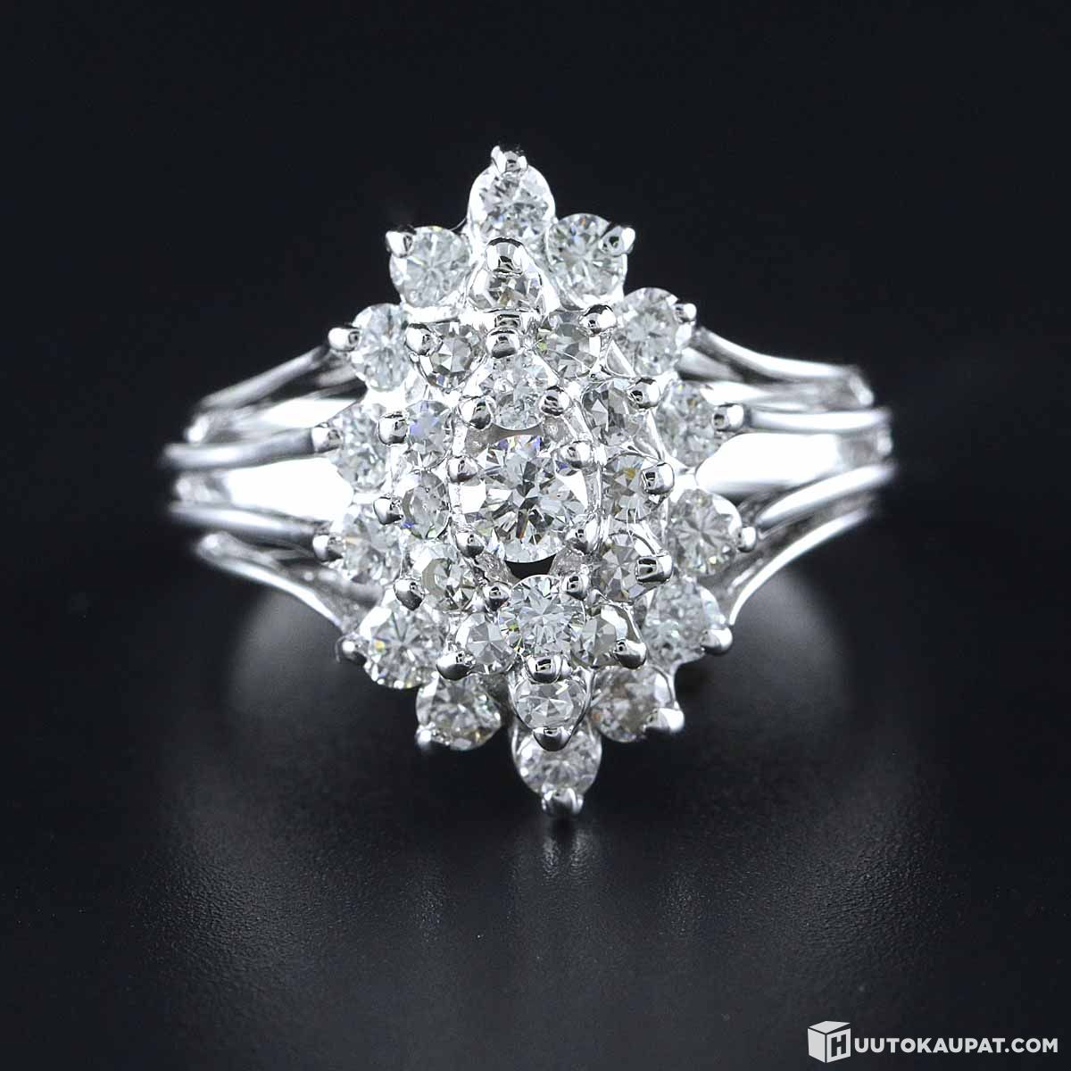 Diamond ring 0.95 ct + authenticity certificate (VIDEO), Ylöjärvi | Huutokaupat.com