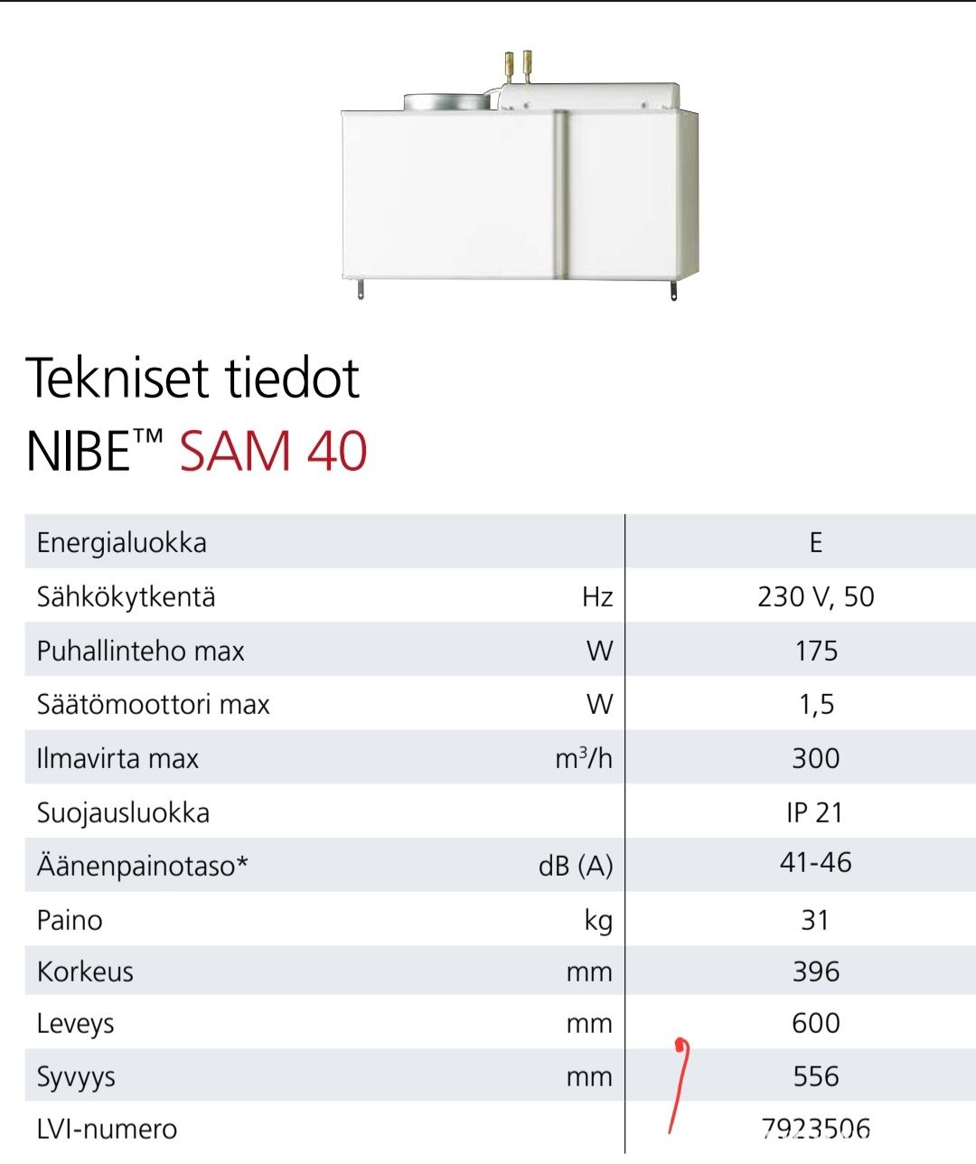 Nibe SAM 40 tuloilmamoduuli, Sastamala | Huutokaupat.com