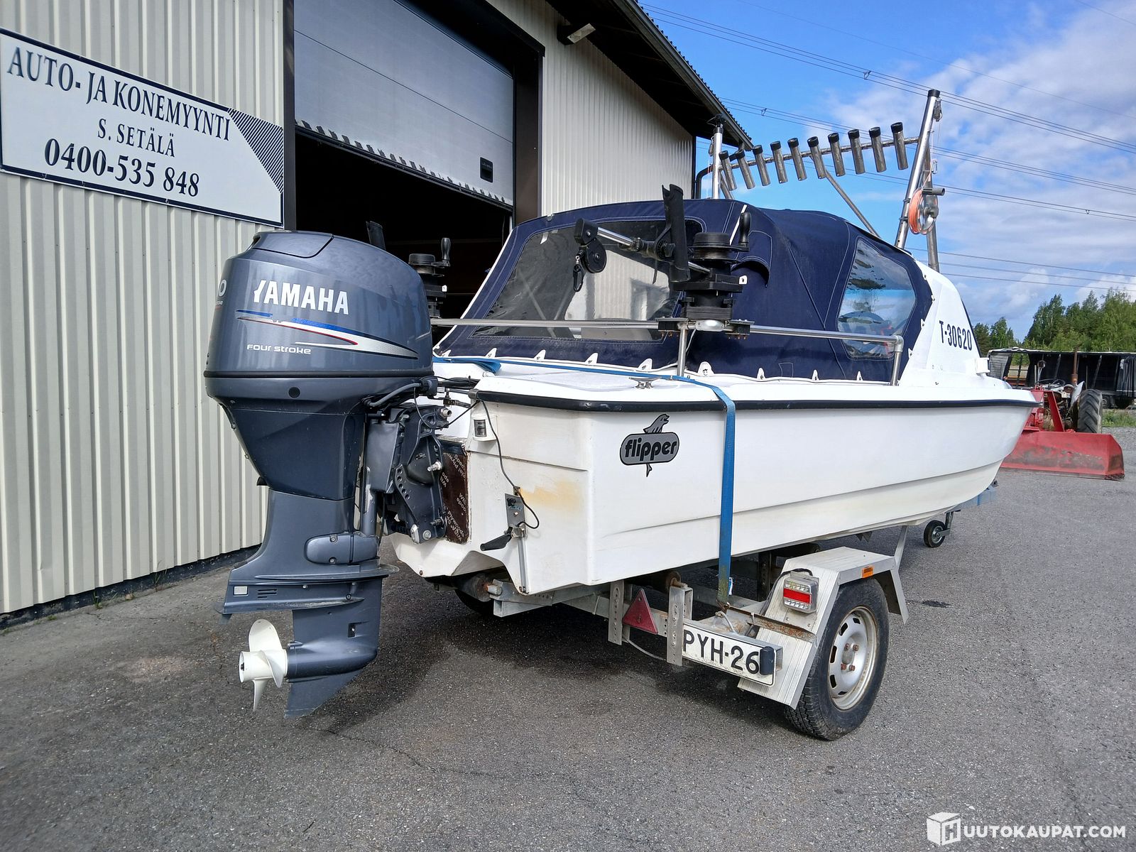 Flipper HT-vene + Yamaha 50 hv 4-tahti + Traileri, Pomarkku ...