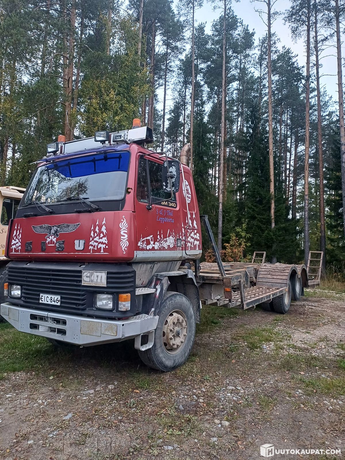 Sisu SM 340, 1988 Metsäkoneen kuljetus auto, Leppävirta | Huutokaupat.com