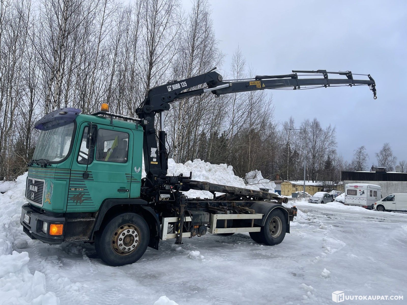 Man kuorma-auto hiab 135 kaukosäädöllä ja vaihtolavalaitteet., Nokia ...