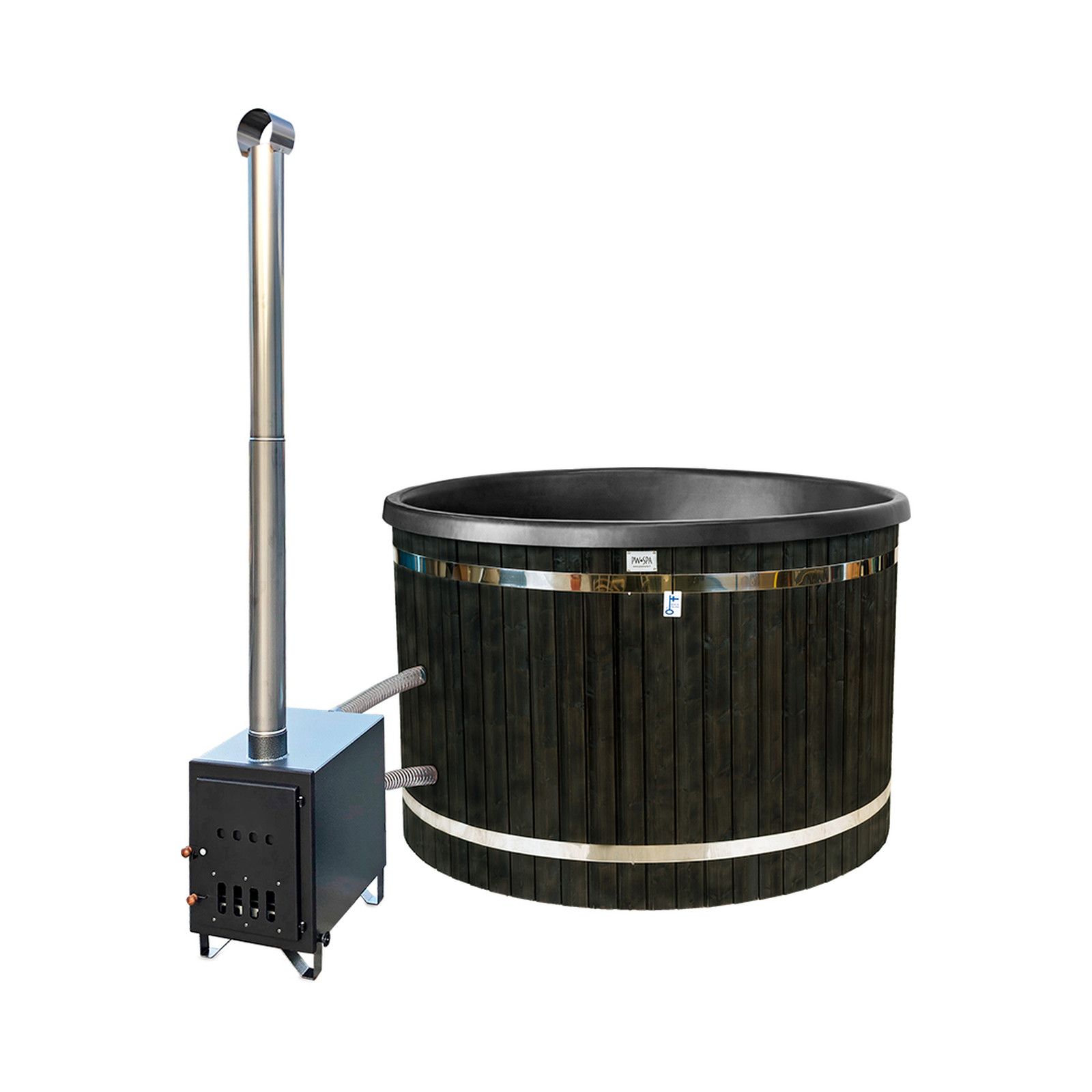 PW-SPA Basic kylpytynnyri/palju,4-6 hlö, musta paneeli/allas ...