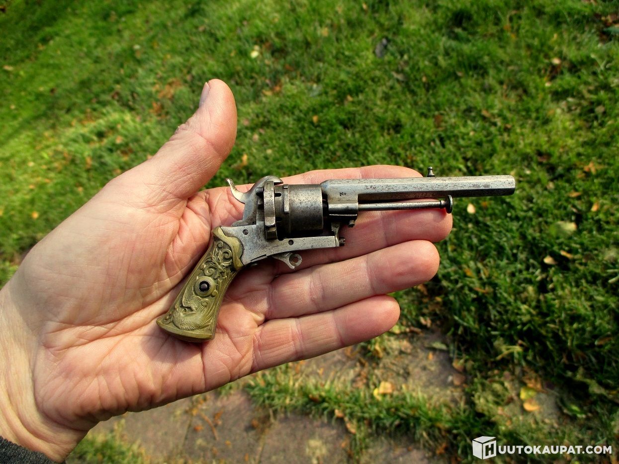 Lupavapaa Hieno Harvinainen Kuudestilaukeava mini revolveri ase 1800 ...