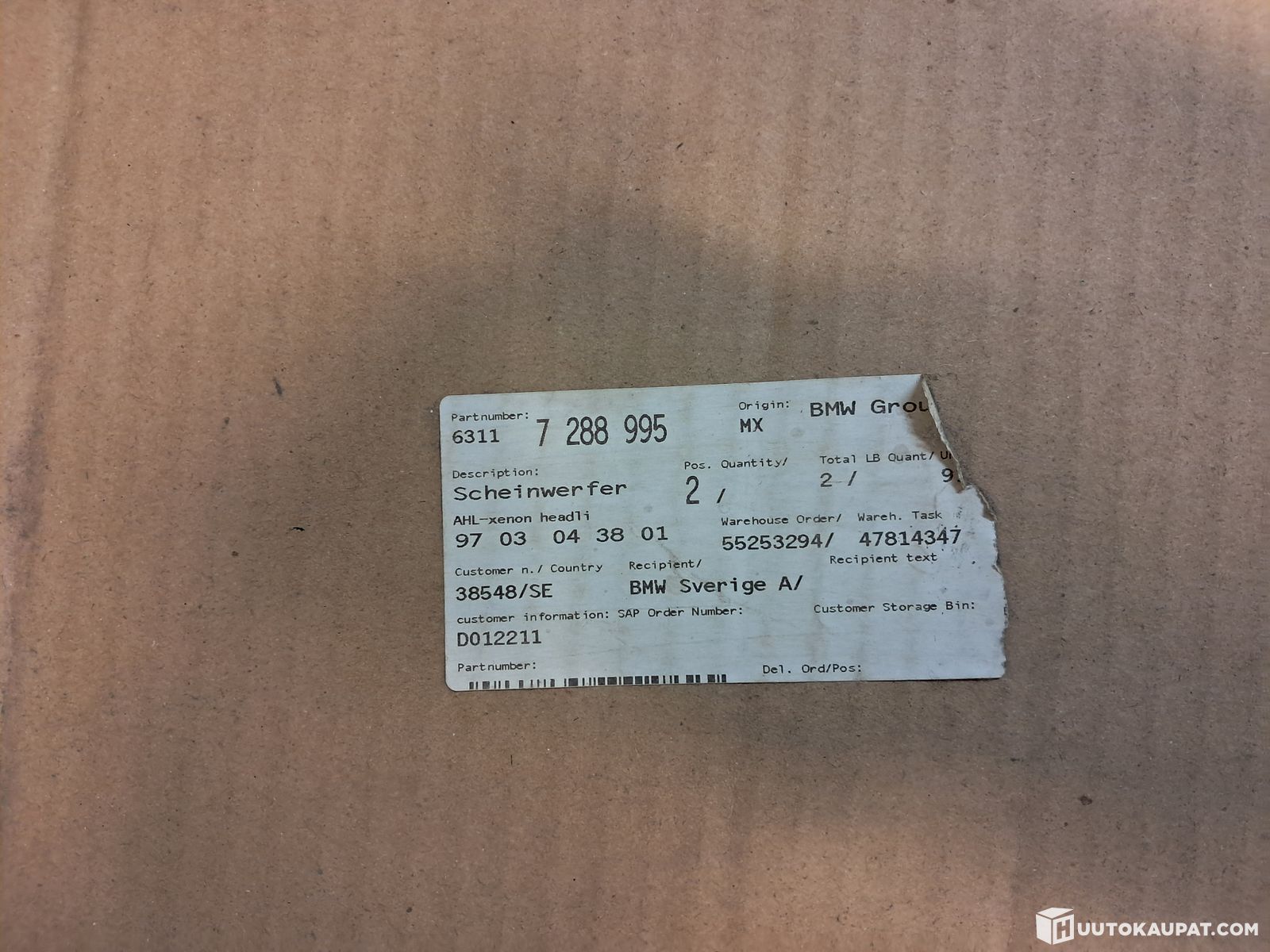 BMW AHL-XENON HEADLIGHT, LEFT (63117288995), Mikkeli | Huutokaupat.com