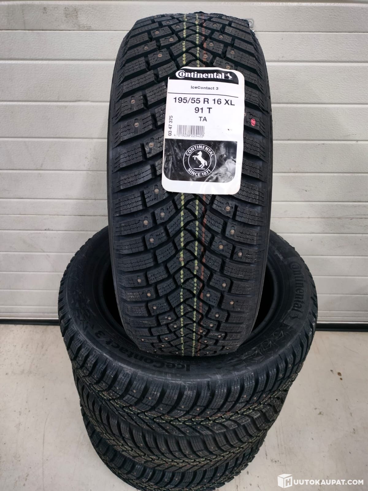Continental studded tyre set 195/55R16 91T, Riihimäki | Huutokaupat.com