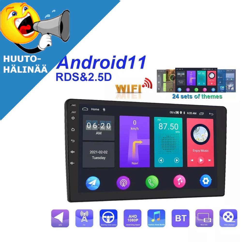 *HUUTOHÄLINÄÄ: SUPER-ISOLLA 10,1" Android 11 2+32GB Autoradio, Hämeenlinna | Huutokaupat.com