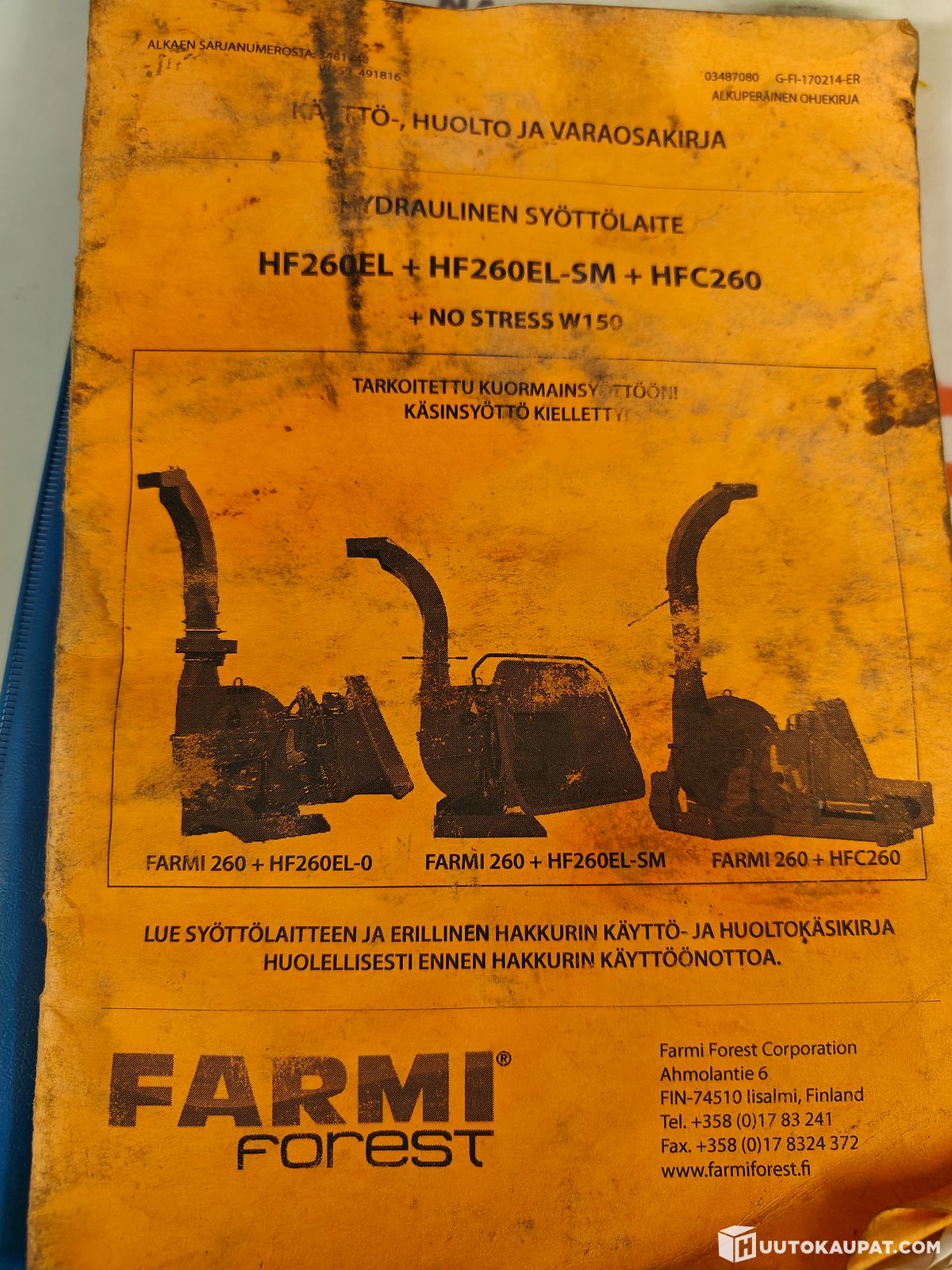 Farmi Forest HF 260 Hakkuri, 2014 , kuormain syöttö, Pudasjärvi ...