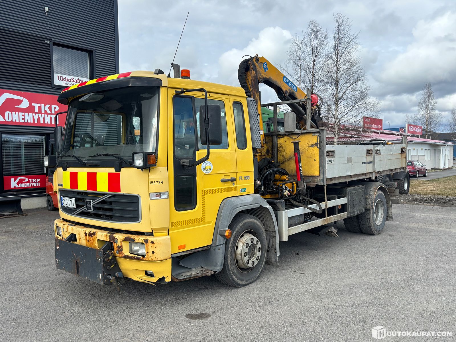 Volvo FL614 tienhoito-auto. Nosturi, alaterä jne., 2004, Oulu ...