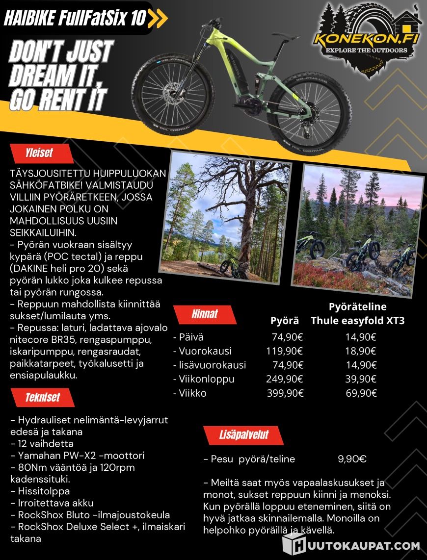Haibike fullfatsix 10 sähköfatbike. 2 kpl erä täydellisin varustein. Sis.alv!, Kempele ...