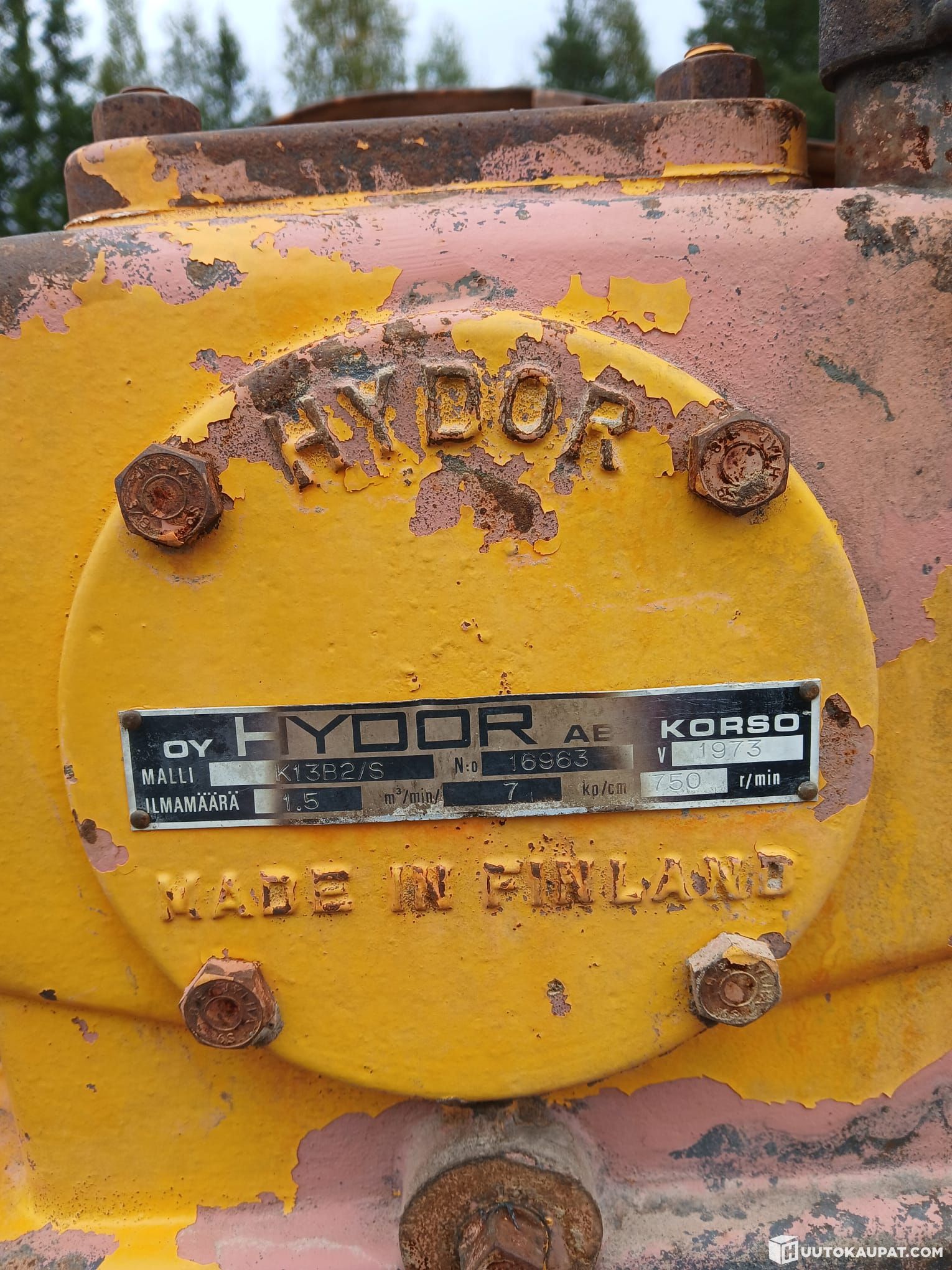 Hydor kompressori, tuotto 1,5m³/min. 1973, Kurikka | Huutokaupat.com