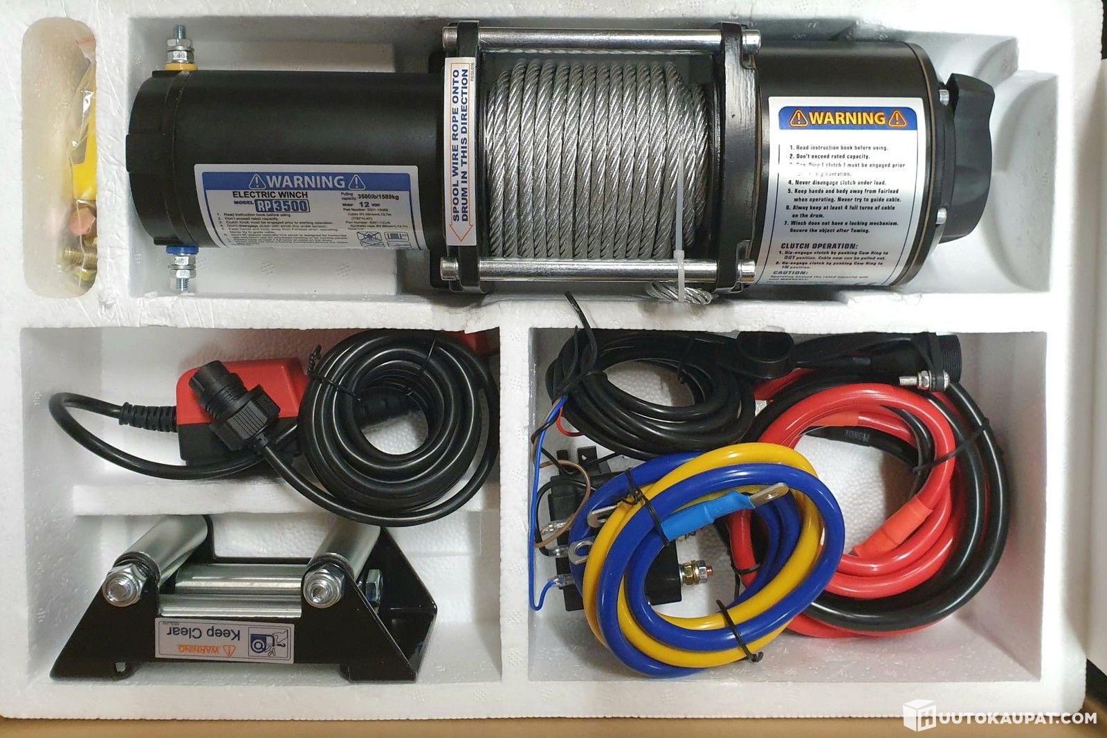 Järeä 1580kg 12V vinssi - Kaukosäädin - Teräsvaijeri -Nopea veto ...