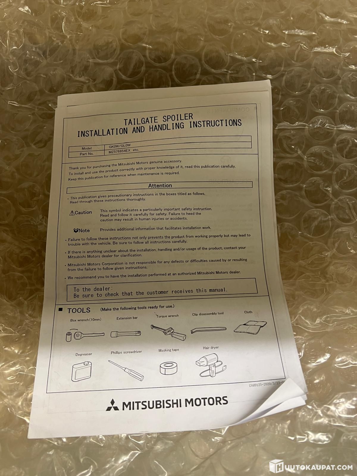 Mitsubishi Eclipse Cross 2024 standard rear spoiler, Jyväskylä ...