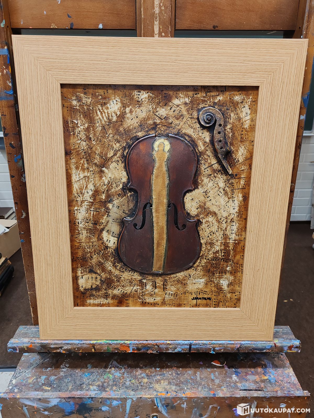 Juhani Palmu - Viulisti - Sekatekniikka taulu, Kauhava | Huutokaupat.com