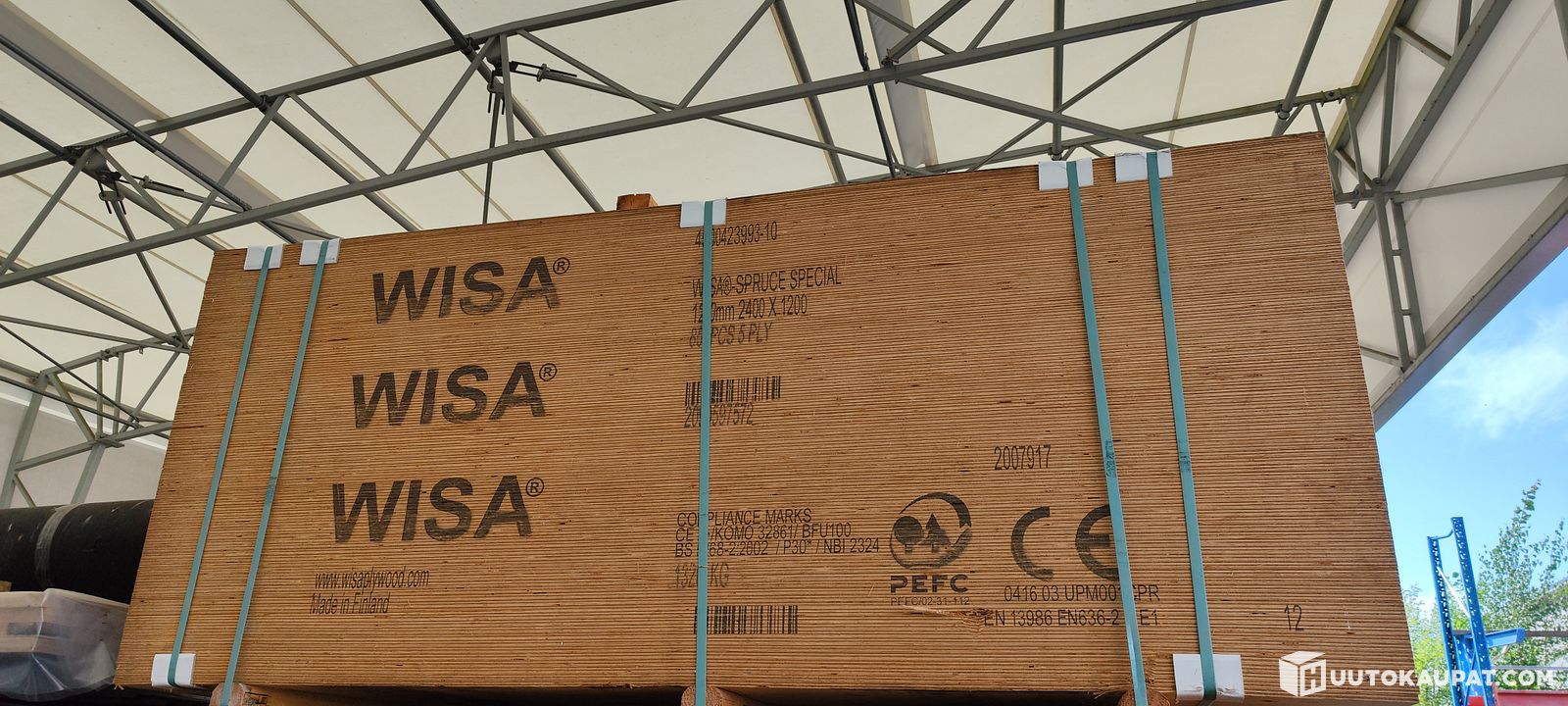 12mm vaneri 1200x2400 80kpl, Hartola | Huutokaupat.com