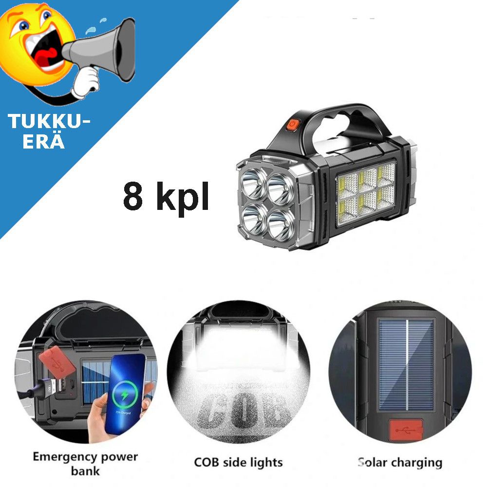 🔦 TUKKUERÄ: 8 kpl Monitoimilamppu 25W – XPE + 4 LED + 2 COB - Tehokas valaisin!, Hämeenlinna ...