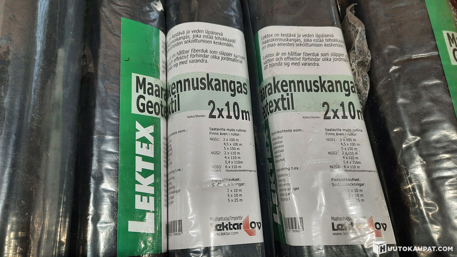 Lektex maanrakennuskangas / Suodatinkangas. 2 x 10 metriä. 22 rullaa. ALV24, Jyväskylä ...