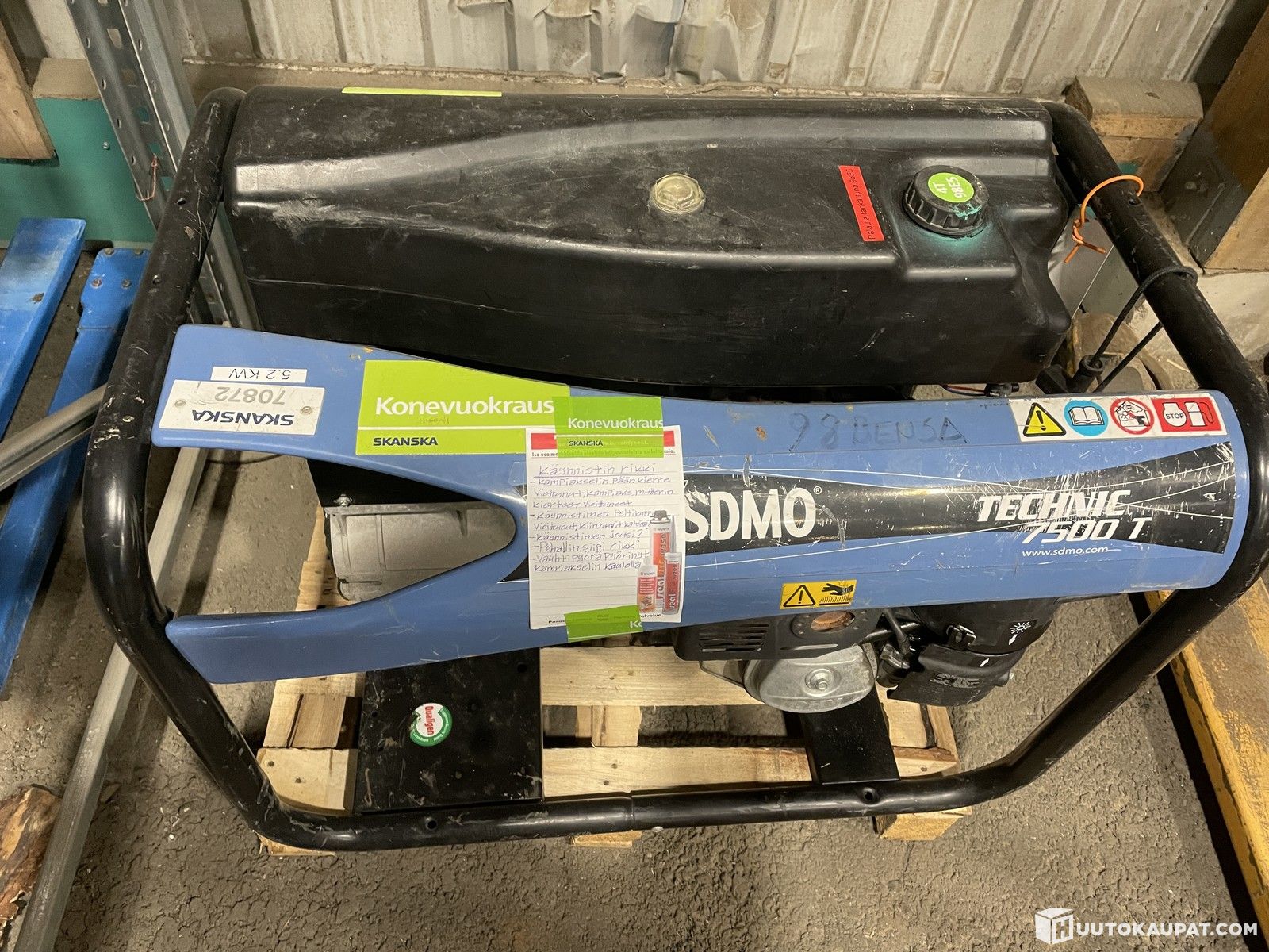 Generaattori 230/400V SDMO Technic 7500 T bensiini, Nurmijärvi | Huutokaupat.com