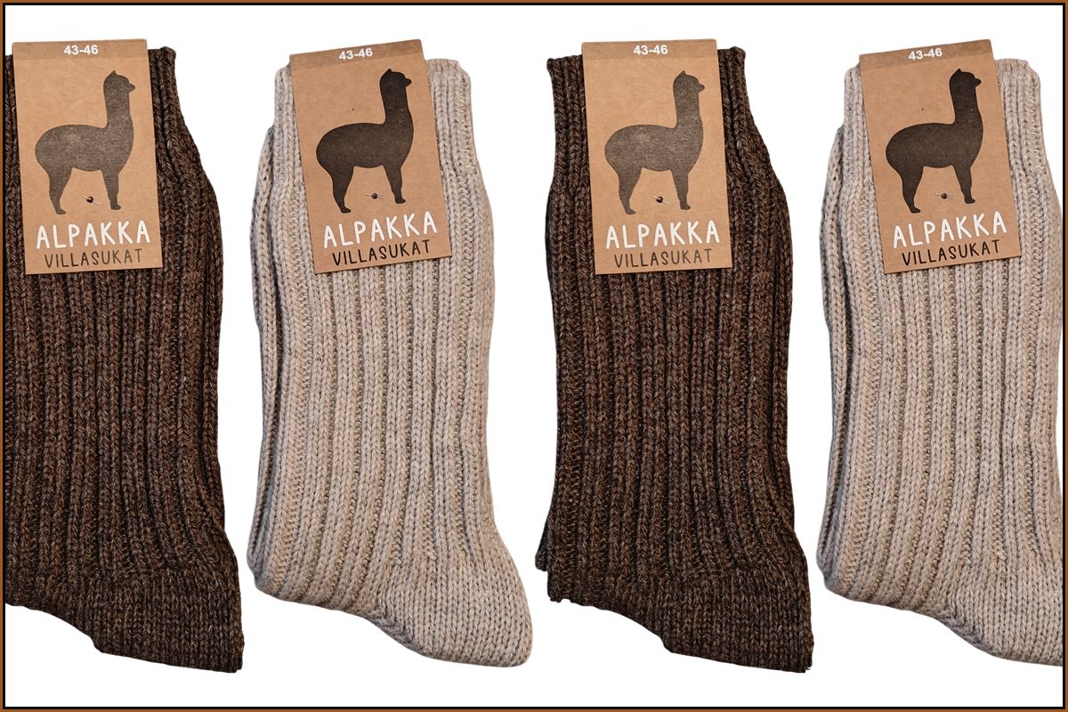 Alpaca wool socks 12 pairs - Size 43–46 (BR), Vihti | Huutokaupat.com