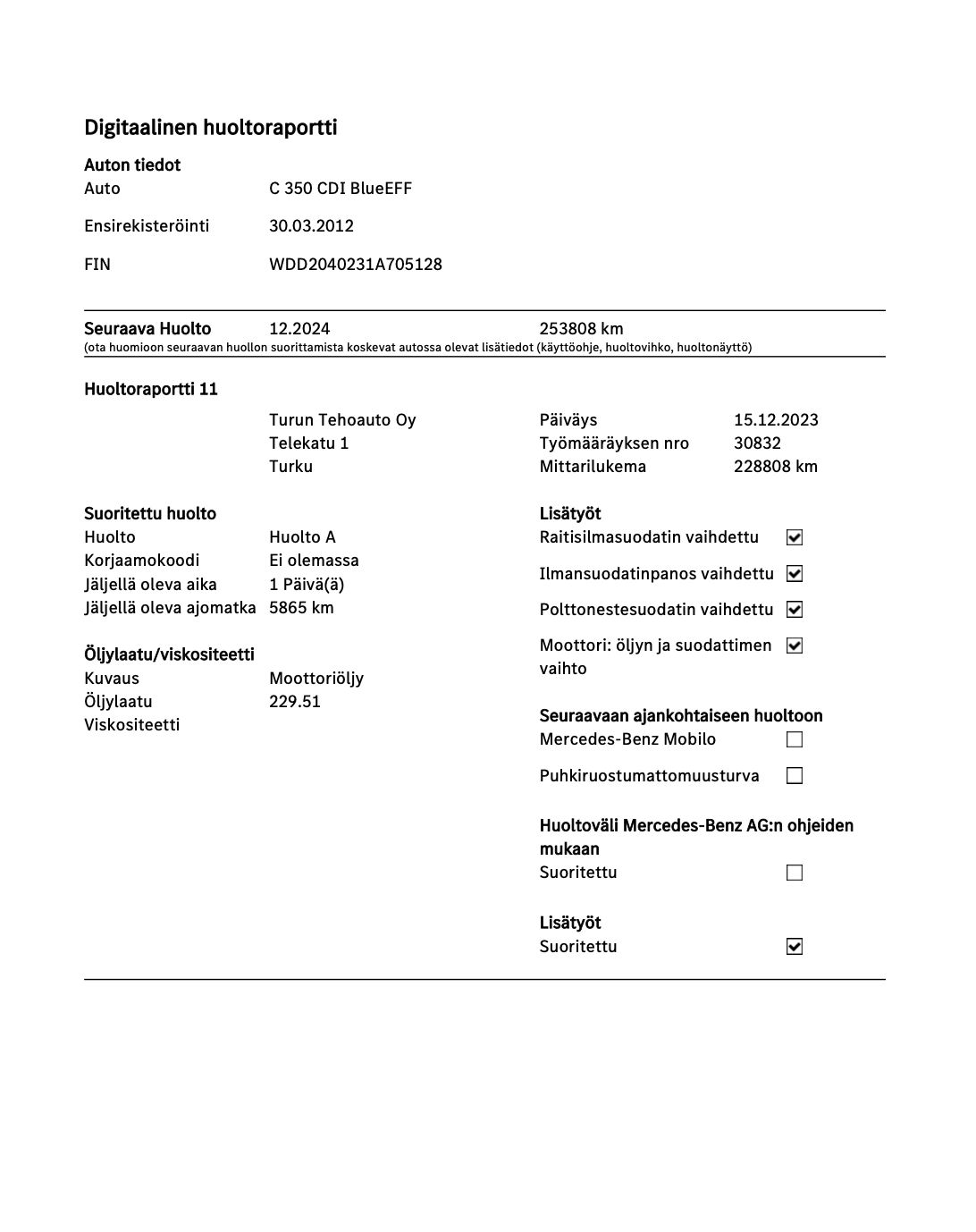 Mercedes-Benz C, 2012, Espoo | Huutokaupat.com