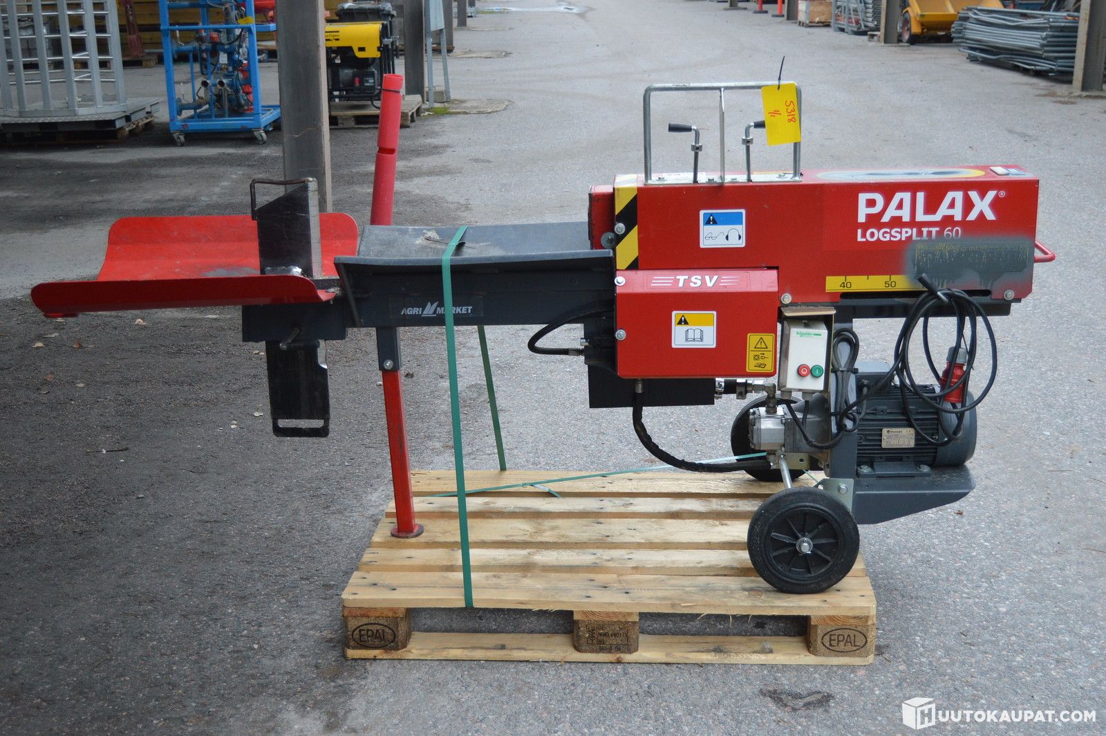 Myynnissä Ramirent Finland Oy:n (y-tunnus 2077956-8) omaisuutta: 1 kpl Palax Logsplit 60 ...