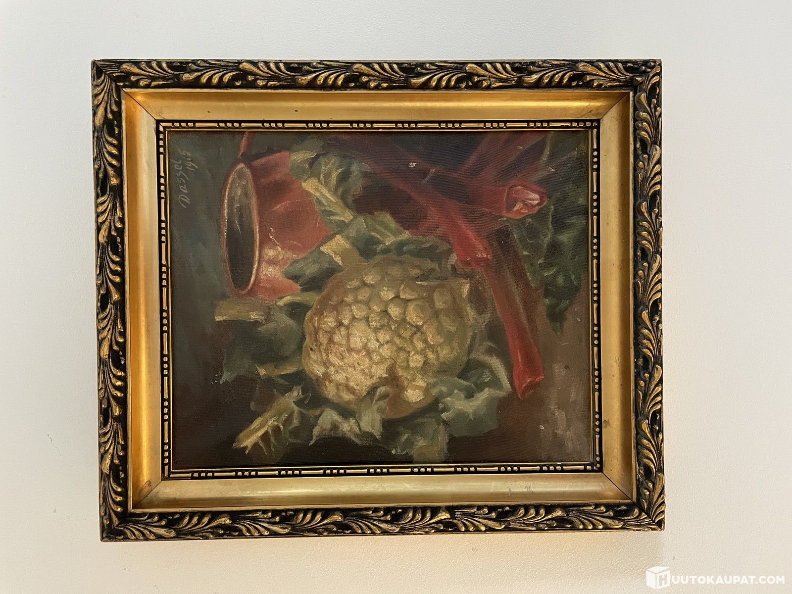 VANHA TASOKAS taulu ÖLJYVÄRIMAALAUS sign. DASSEL 1915, Lohja ...