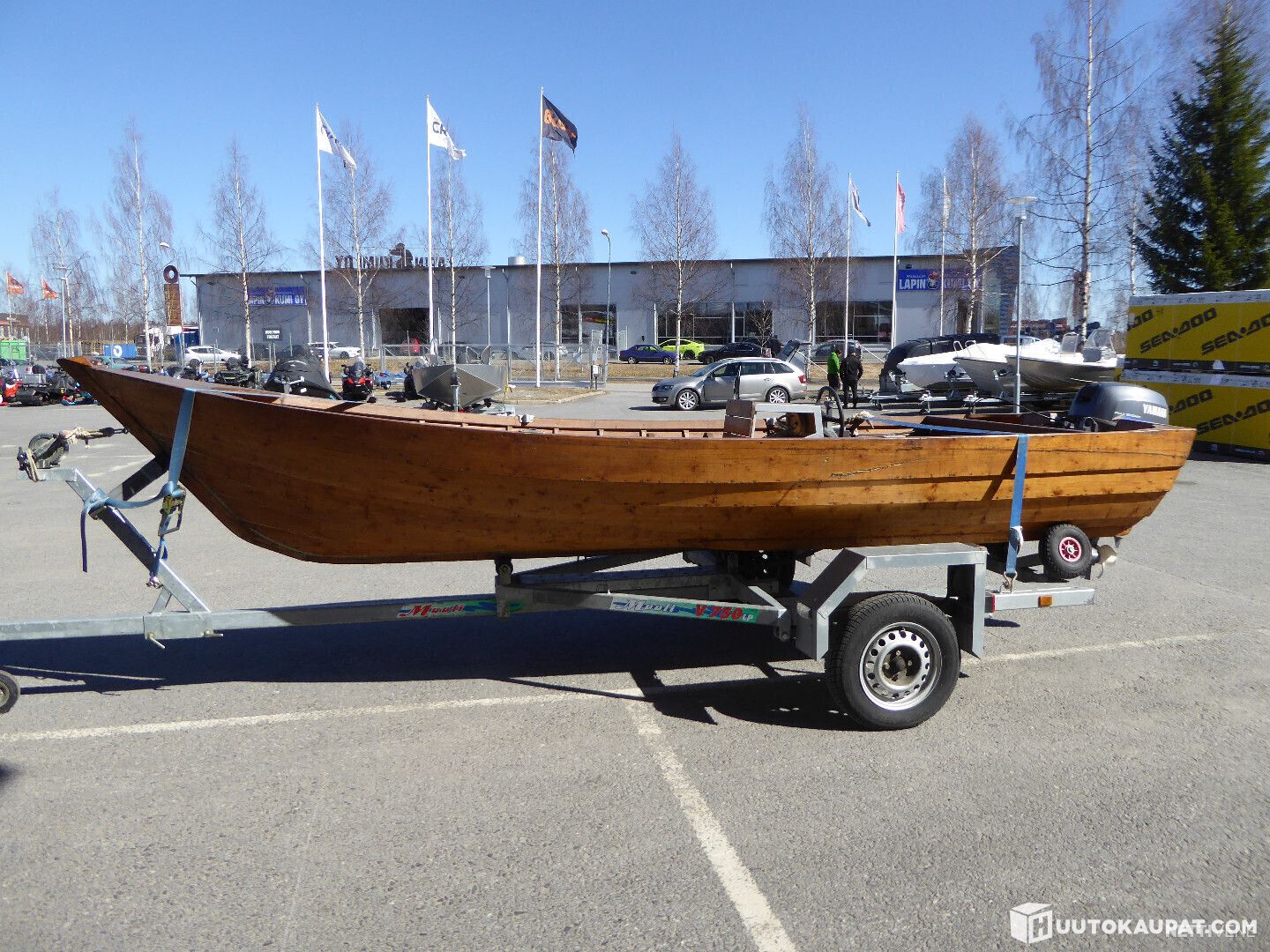 Omavalmiste puuvene + Yamaha F15 + Muuli traileri, Oulu | Huutokaupat.com