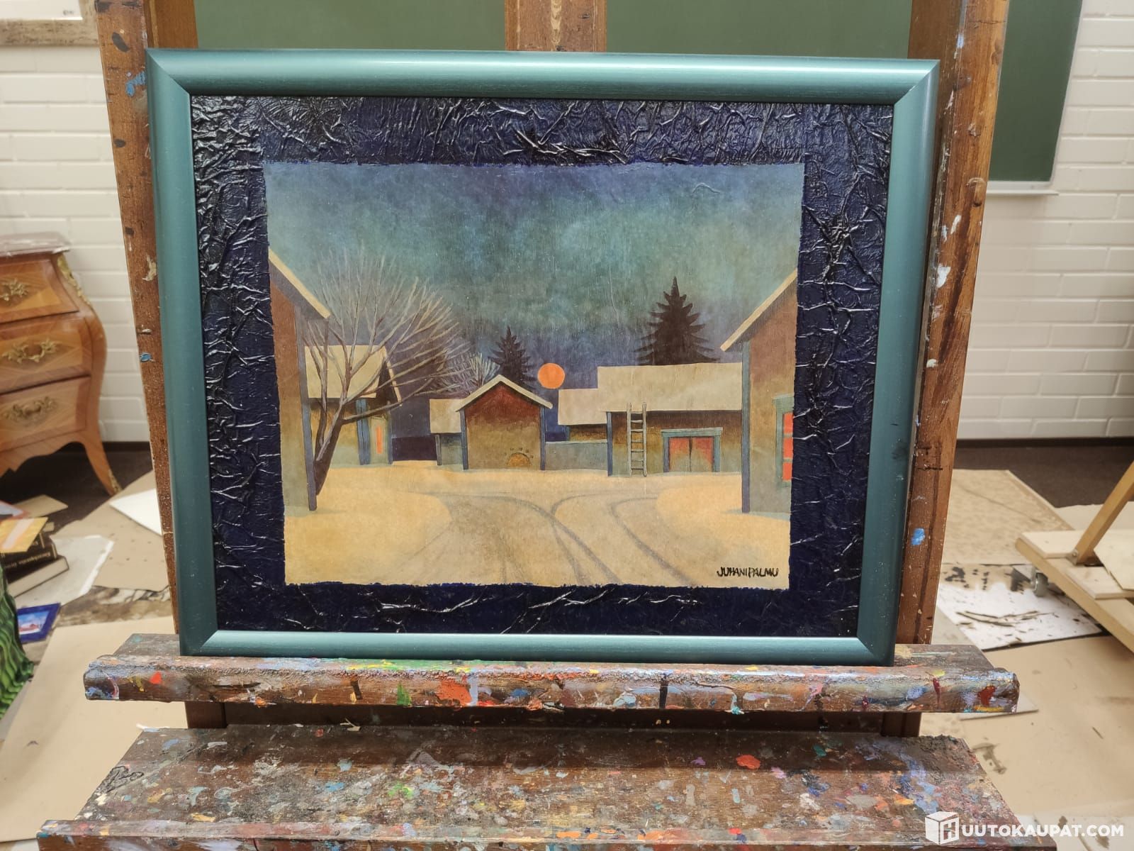 Juhani Palmu - Talvinen tie - Sekatekniikka taulu, Kauhava | Huutokaupat.com