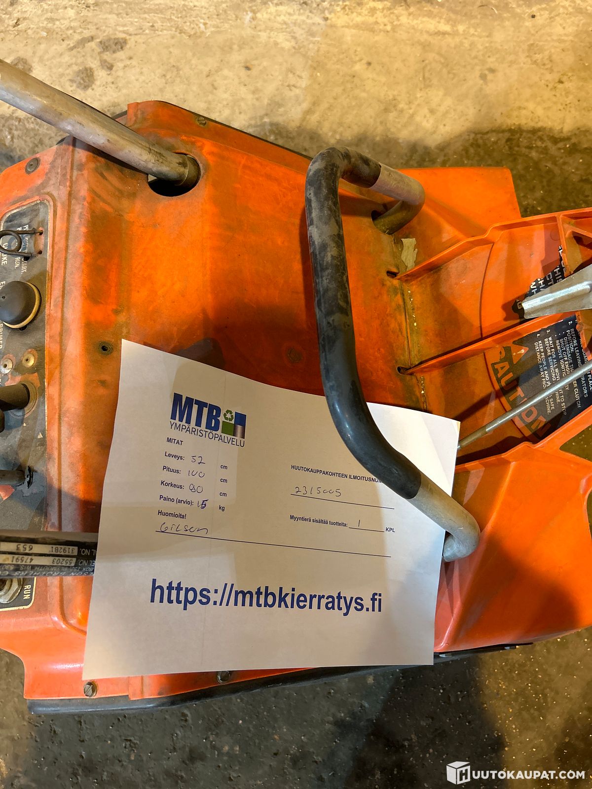 Gilson lumilinko polttomoottorilla (2315005), Hämeenlinna | Huutokaupat.com