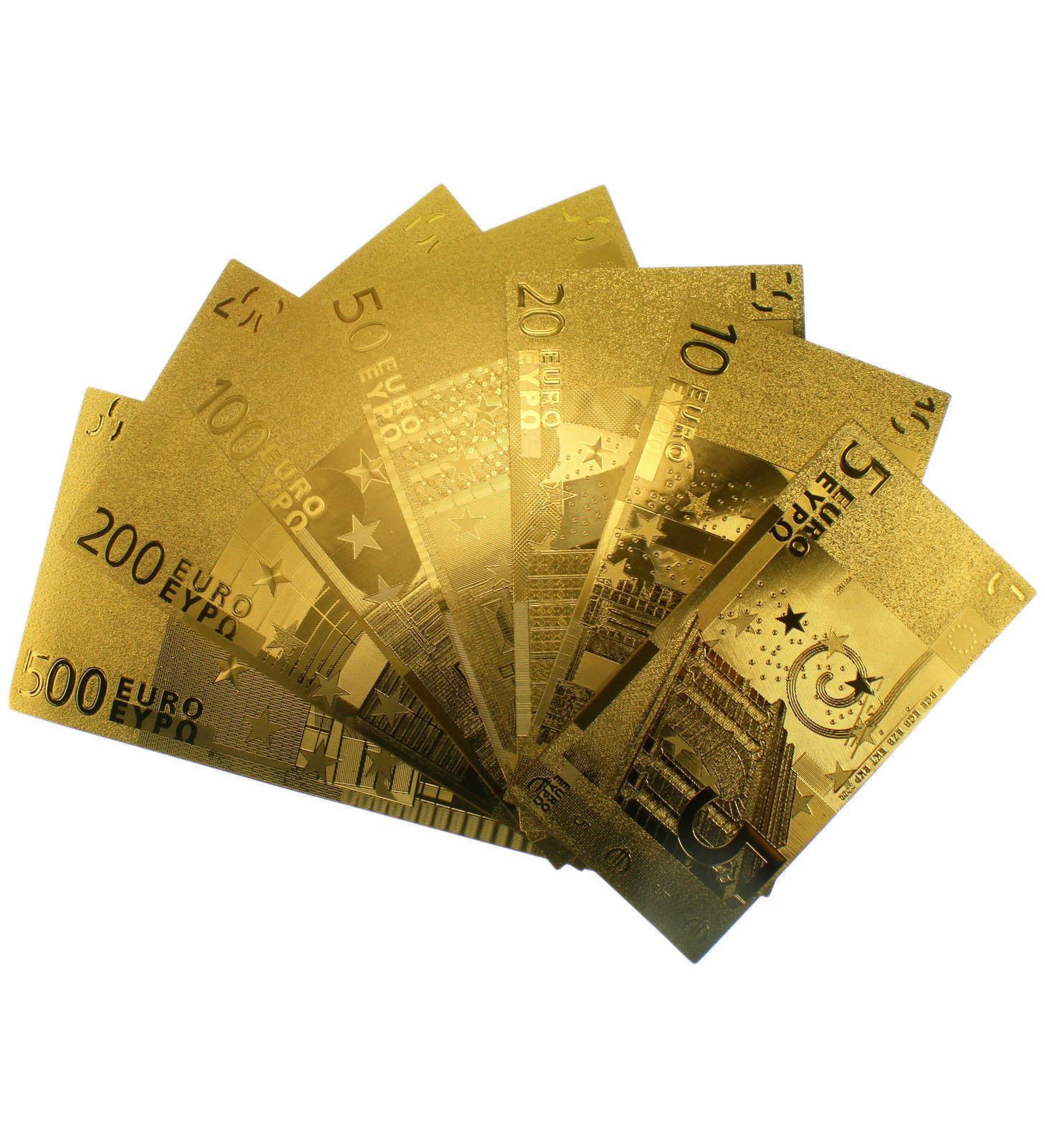 Euron Setelit -Kokoelma, Lehtikullatut 24K 5-500 € setelit, Korsnäs ...